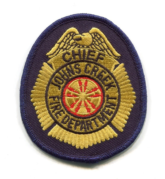 Johns Creek Fire Department Chief Patch Georgia GA – 911Patches.com