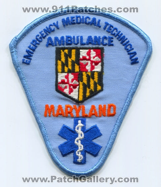 Maryland State Emergency Medical Technician EMT Ambulance EMS Patch Ma ...