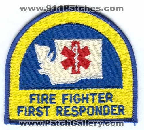 Washington State Certified Fire Fighter First Responder EMS Patch Wash ...