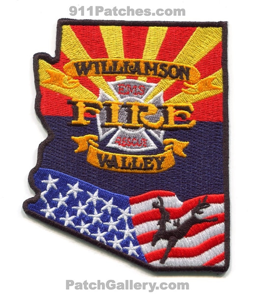 Williamson Valley Fire Rescue Department Patch Arizona AZ State Shape ...